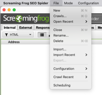 Feature Overview Screaming Frog
